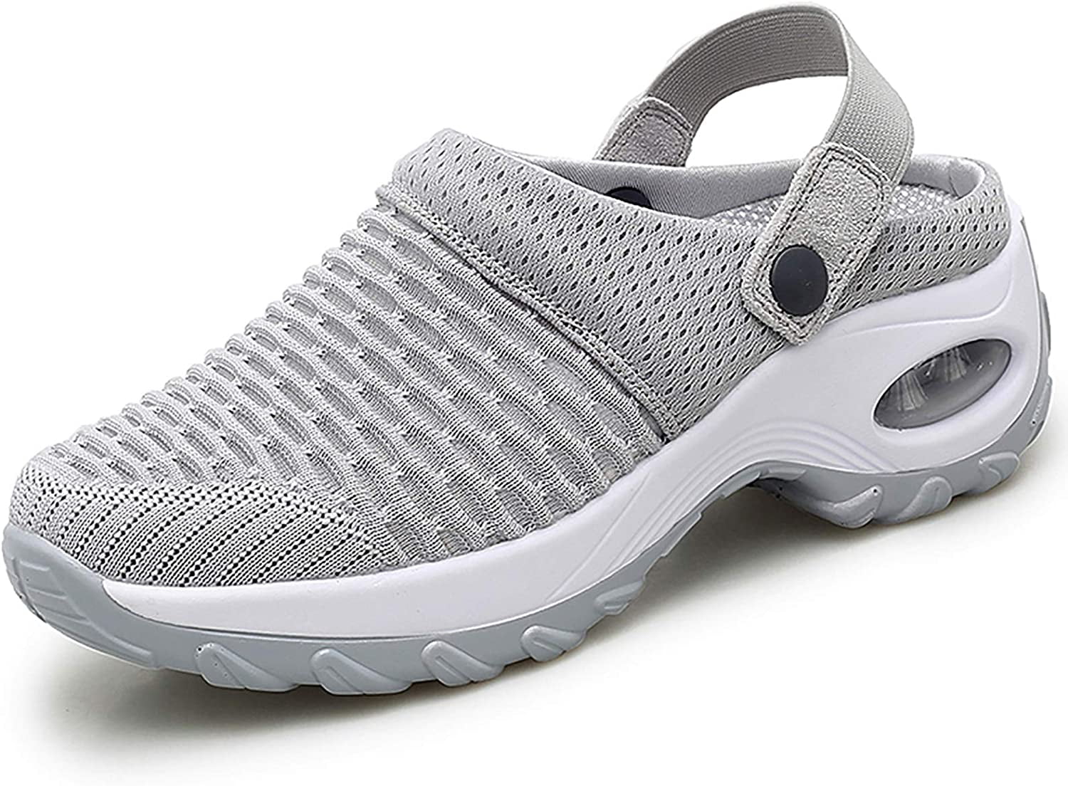 Mules Clogs for Women Air Cushion Platform Mesh Mules Sneaker Sandals ...