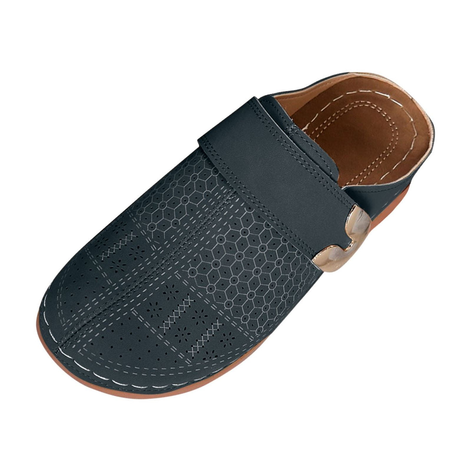 Mules for Women 2025 Summer Slip On Closed Toe Shoes Wide Mesh Slippers ...