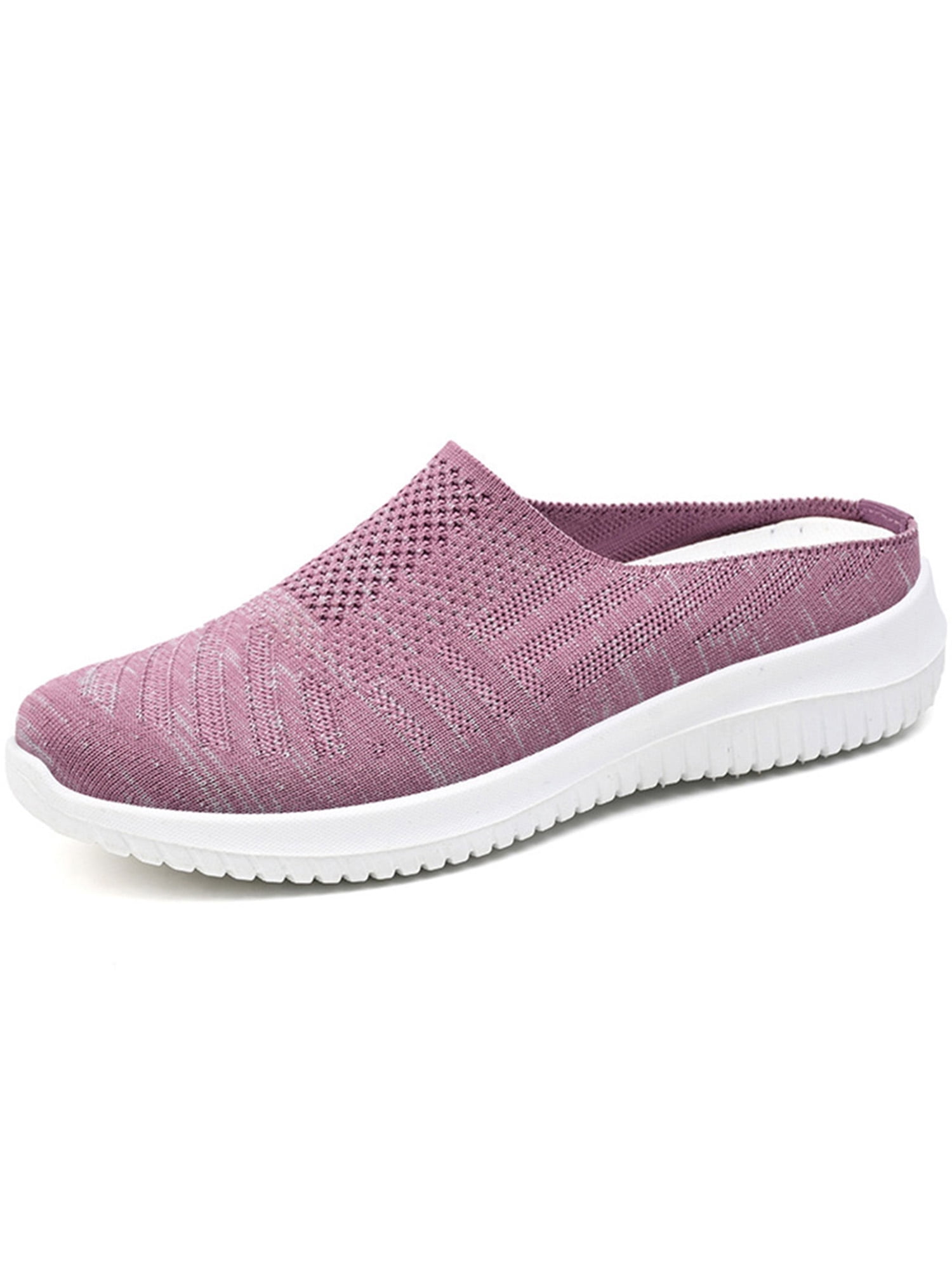Mules for Women Slip On Comfort Shoes Walking Backless Sneakers Purple ...