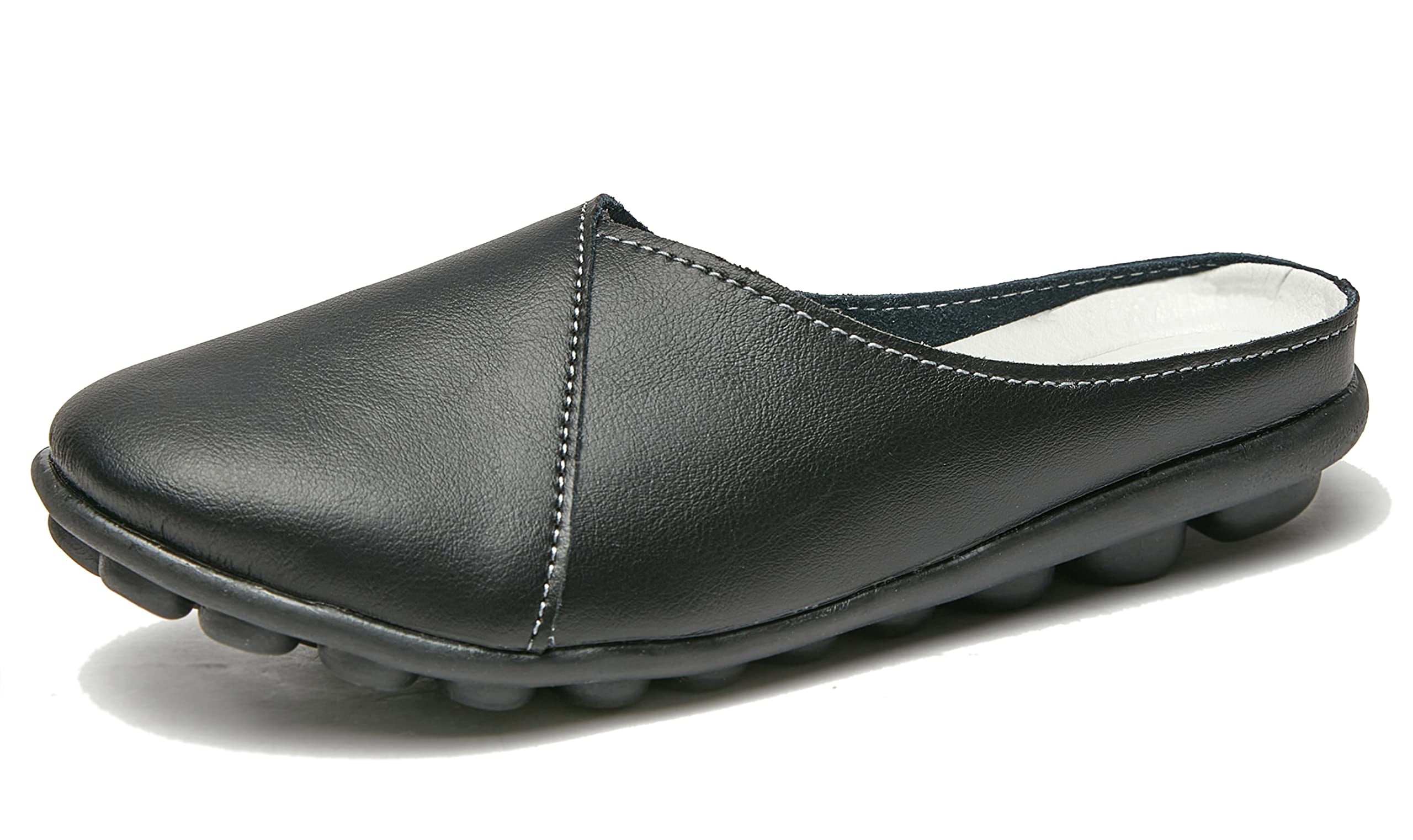 Mules for Women Slip On Flat Loafers Ladies Comfortable Backless Slide ...