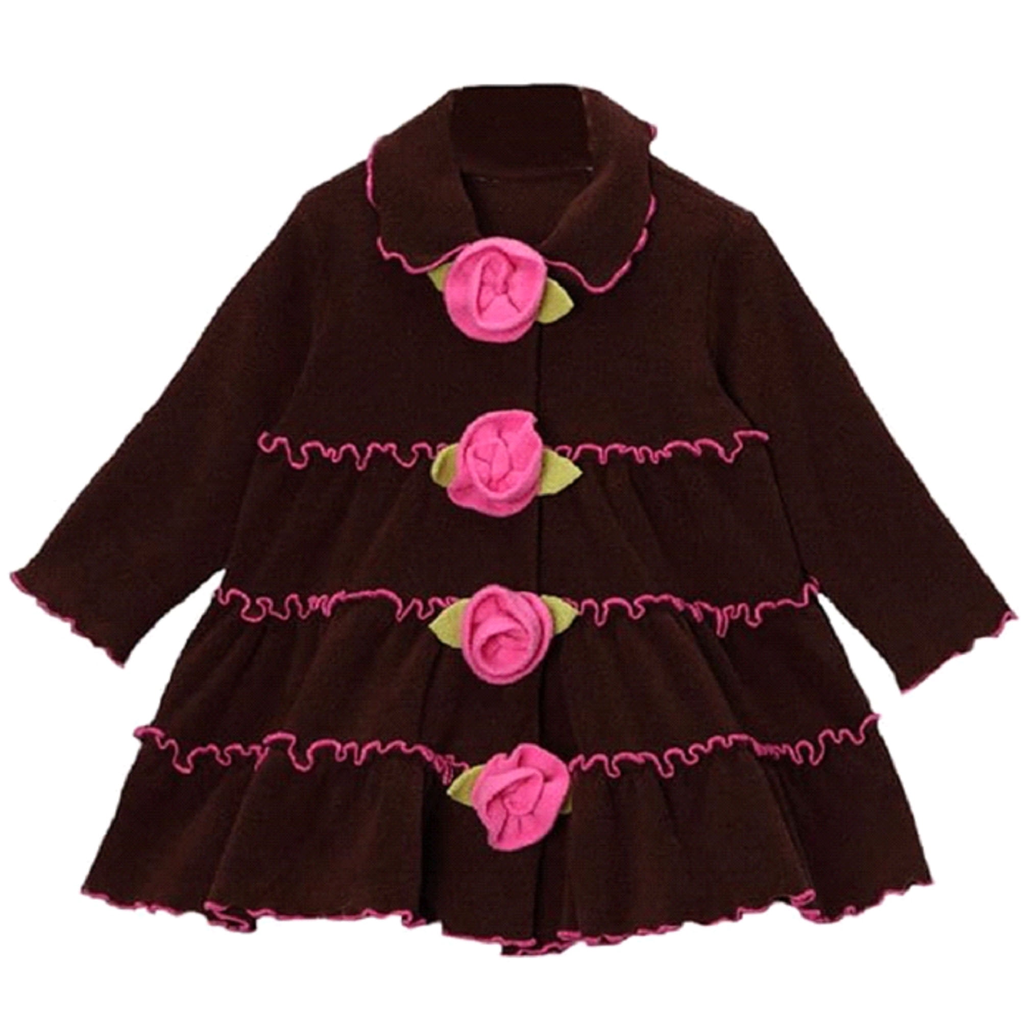 Muliberri Bush Brown Tiered Little Girls Ruffled Jacket-Large (6 ...
