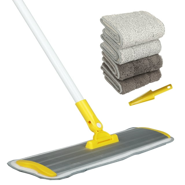 Muling 18" Professional Microfiber Mop with 63'' Long Handle ,Wet and ...