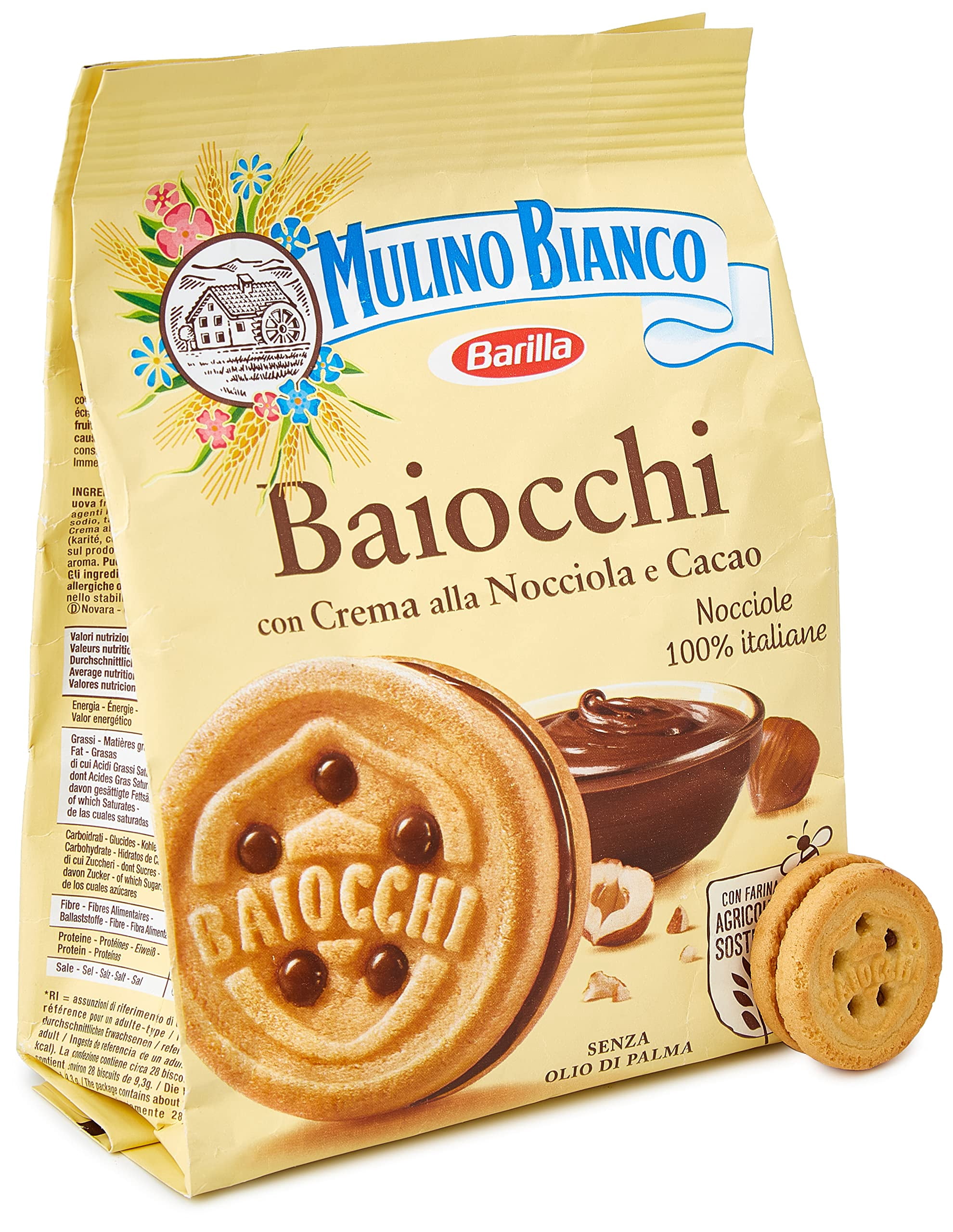 Mulino Bianco:"i Baiocchi" Cookies DMF15 with cream hazelnut and cocoa ...