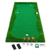 Indoor/Outdoor Putting Green Mat with 3 Holes, Stainless Steel Cups ...
