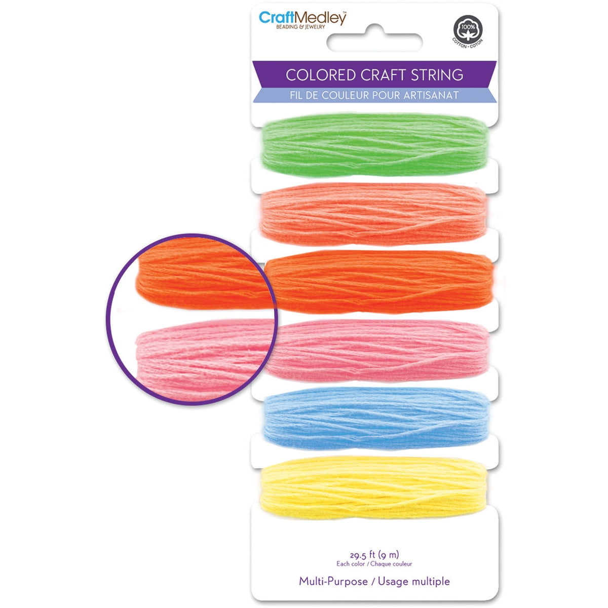 Mulitpurpose Colored Craft String 29.5'/Pkg-Pastels - Walmart.com