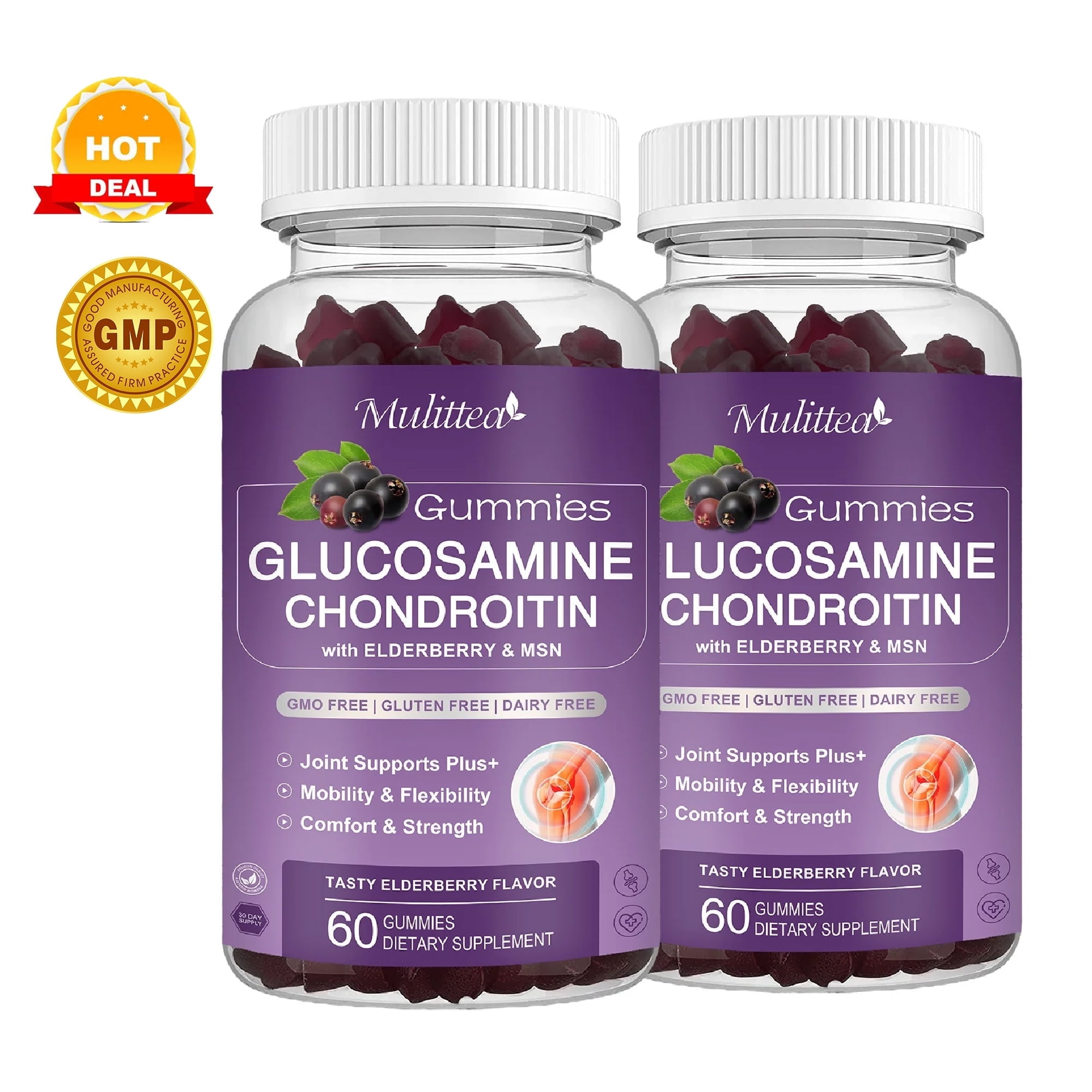 Mulittea Glucosamine Chondroitin Gummies - Joint Support, MSM ...
