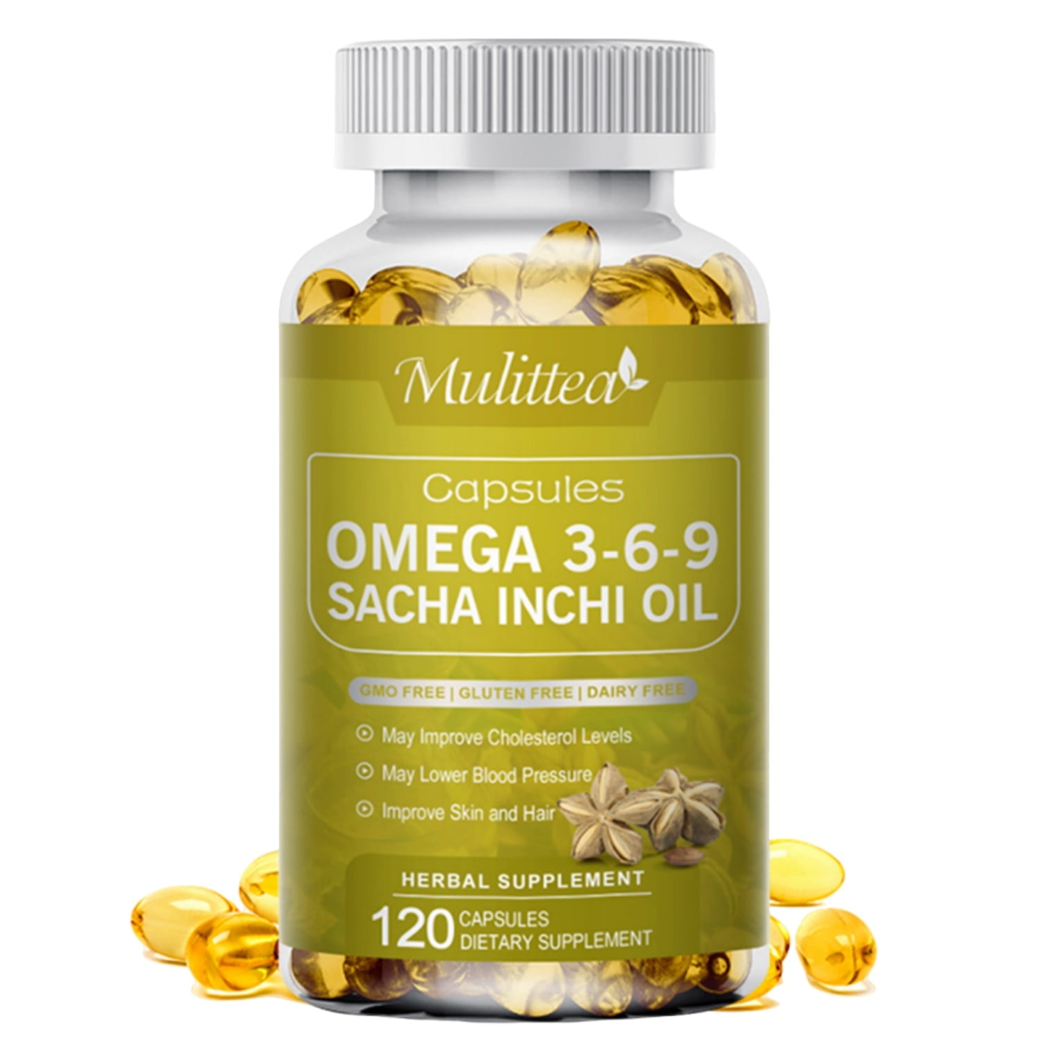 Mulittea Sacha Inchi Oil 1000mg with Omega 3 6 9 - 100% Natural ...