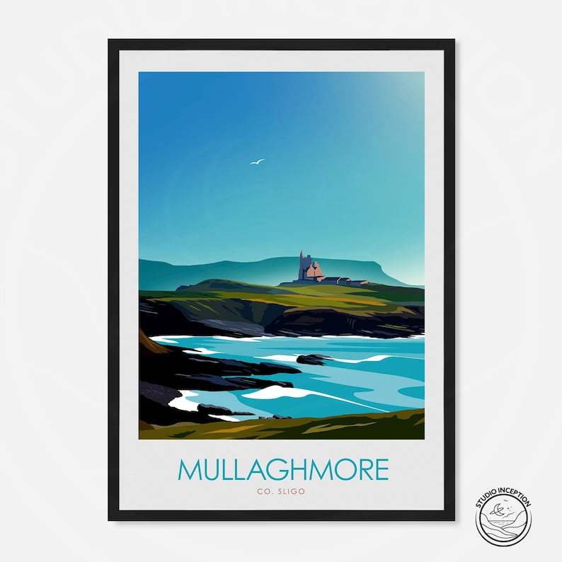 Mullaghmore Co Sligo Art Print | Ireland Travel Poster | Minimalist ...