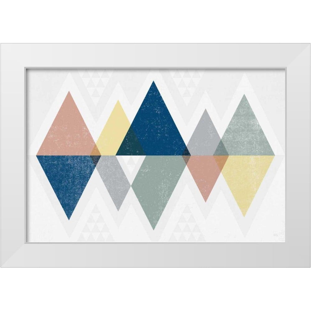 Mullan, Michael 14x11 White Modern Wood Framed Museum Art Print Titled - Mod Triangles II Soft ...