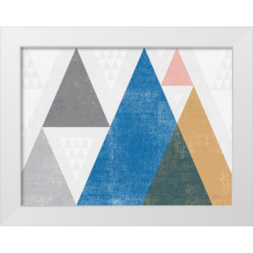 Mullan, Michael 14x12 White Modern Wood Framed Museum Art Print Titled - Mod Triangles I Gray ...