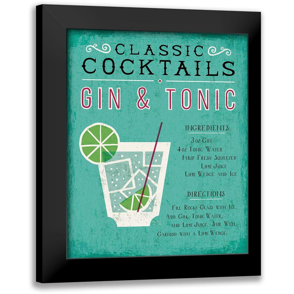 Mullan, Michael 15x18 Black Modern Framed Museum Art Print Titled - Classic Cocktail Gin and ...