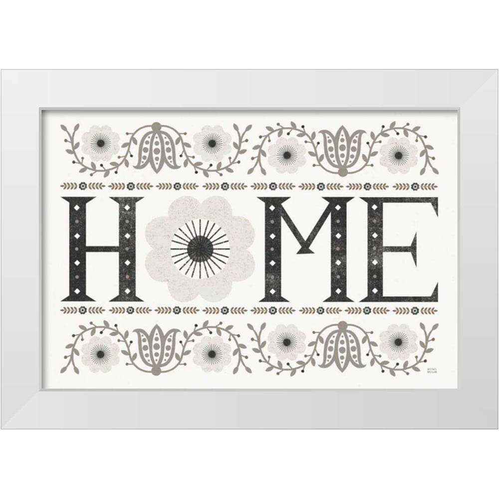 Mullan, Michael 18x13 White Modern Wood Framed Museum Art Print Titled - Folk Lodge Home v2 ...