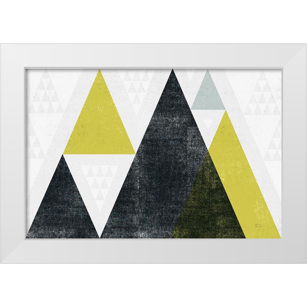 Mullan, Michael 18x13 White Modern Wood Framed Museum Art Print Titled - Mod Triangles I Yellow ...