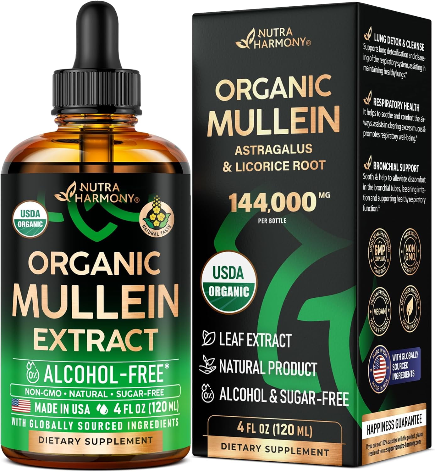 Mullein Drops for Lungs - USDA Organic Liquid - Mullein Leaf Extract ...