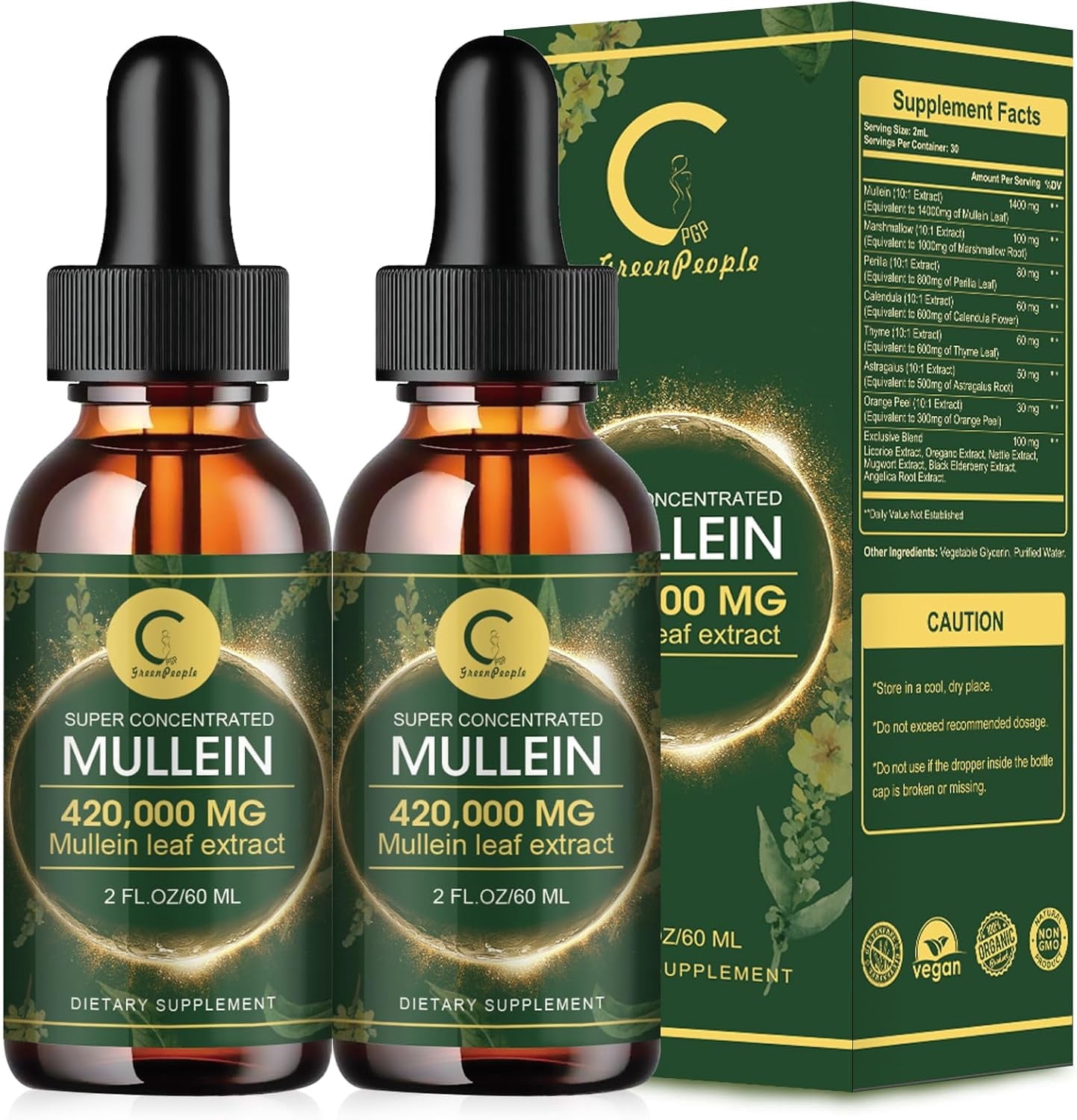 Mullein Drops for Lung Detox - Powerful Mullein Leaf Extract for Immune ...