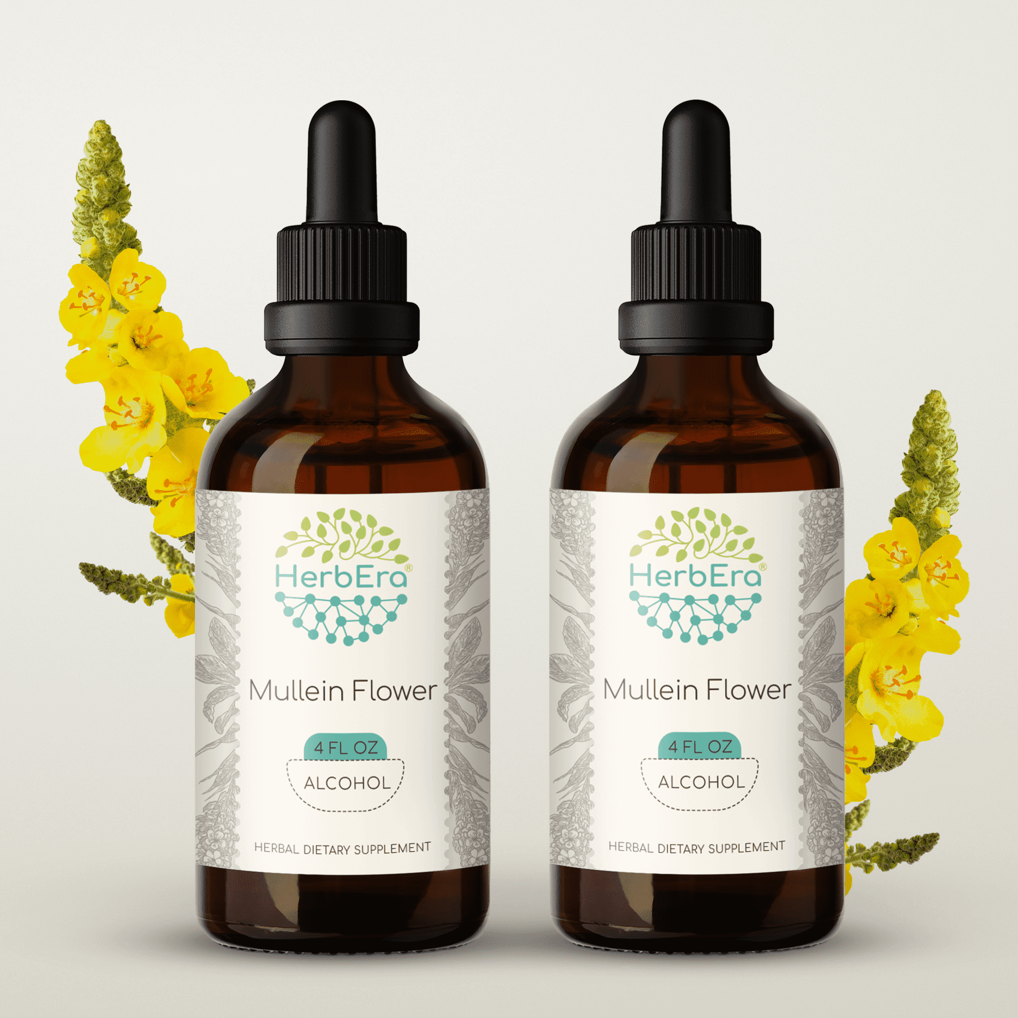 Mullein Flower Alcohol Herbal Extract Tincture, Super-Concentrated ...