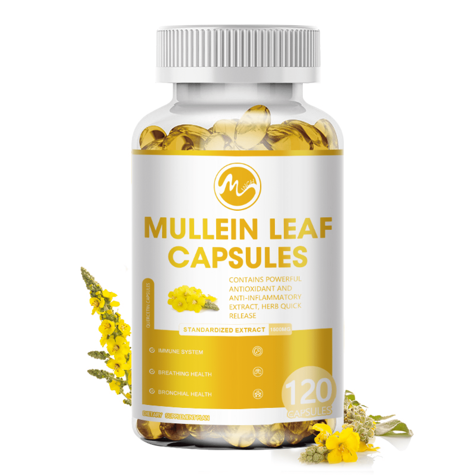 Mullein Leaf Capsules - Mullein Leaf Herbal Extract Supports ...