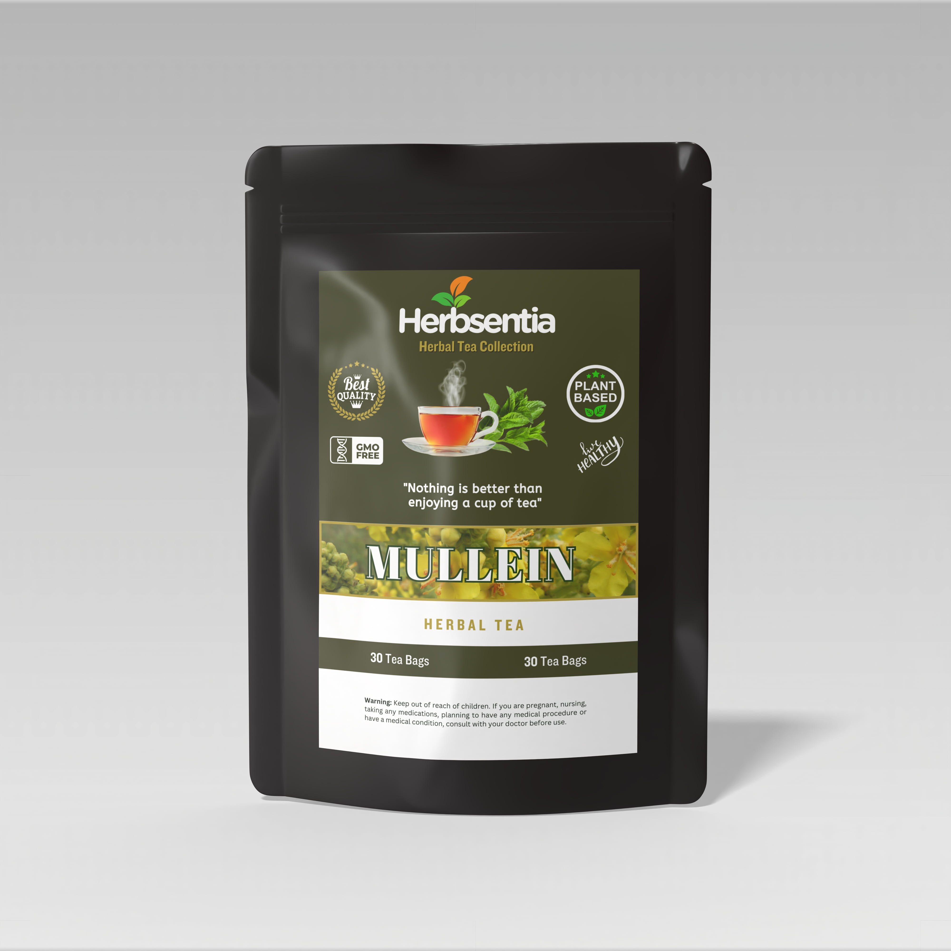 Mullein Leaf Herbal Tea – 30 Tea Bags | 100% Verbascum thapsus ...