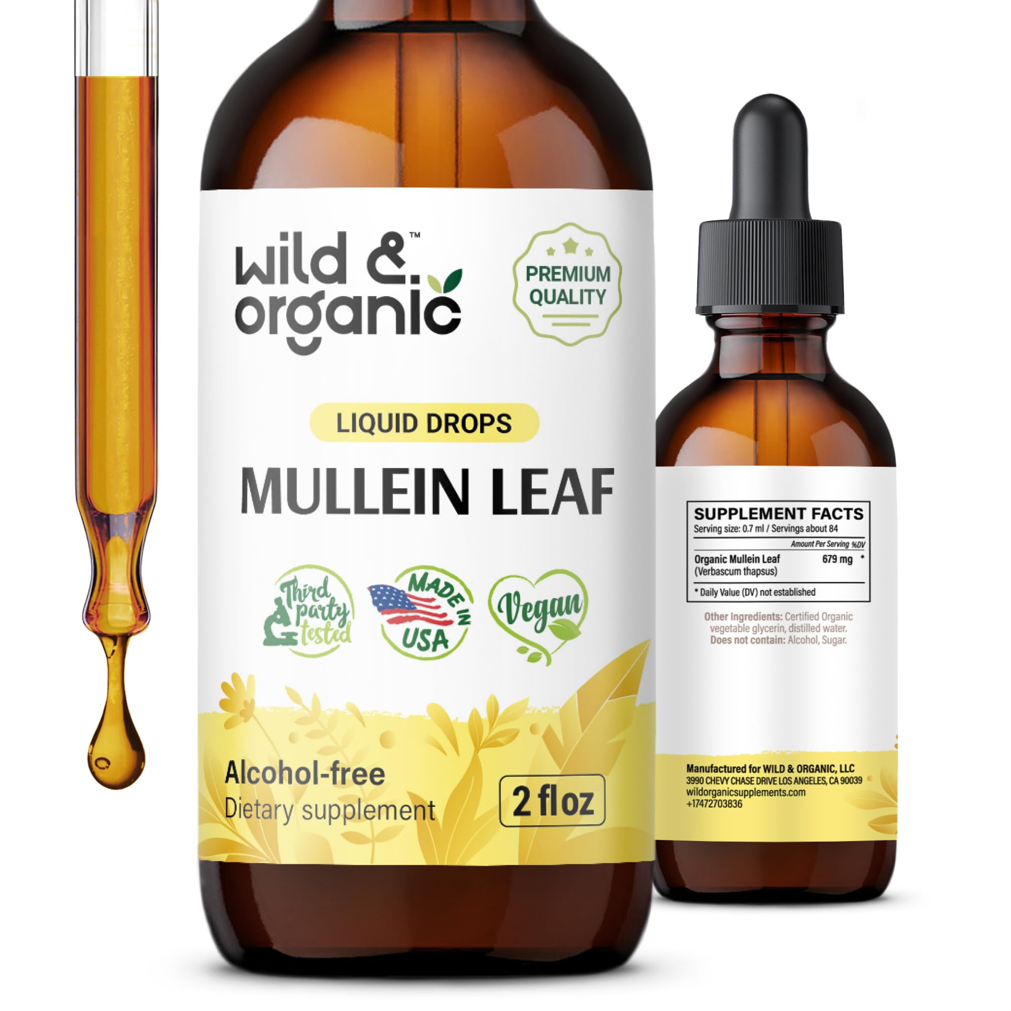Mullein Leaf Tincture - Lung Detox - Organic Mulein Drops for Lung ...