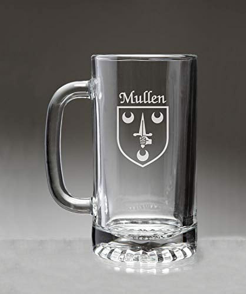 Mullen Irish Coat of Arms Glass Beer Mug (Sand Etched) - Walmart.com