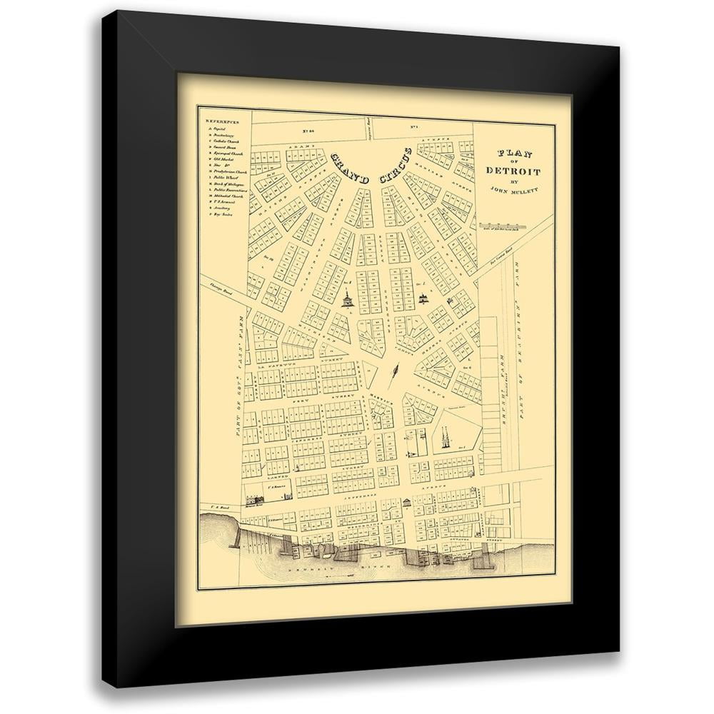 Mullet 12x14 Black Modern Framed Museum Art Print Titled - Detroit ...