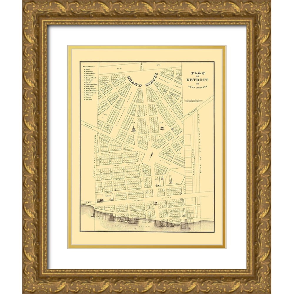 Mullet 15x18 Gold Ornate Wood Framed with Double Matting Museum Art ...