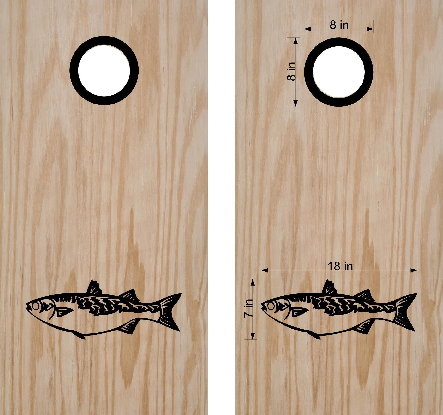 Mullet Cornhole Board Decals Bean Bag Toss Sticker Fish - Walmart.com