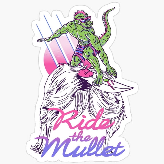 Mullet Surfer Sticker Phone Decal Water Bottle Stickers Car Decals ...