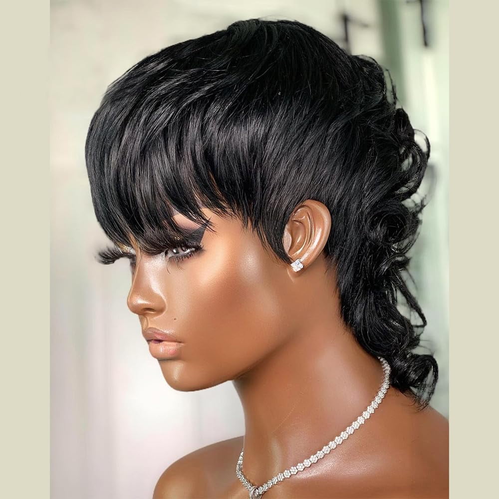 Mullet Wigs For Black Women Pixie Cut Wig Short Wigs For Black Women ...