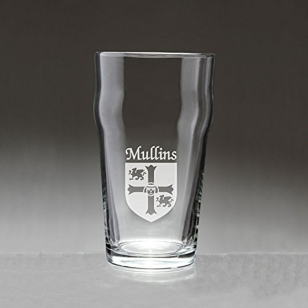 Mullins Irish Coat of Arms Pub Glasses - Set of 4 (Sand Etched ...