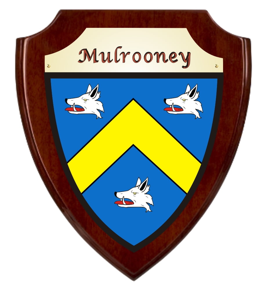 Mulrooney Irish Coat of Arms Shield Plaque - Rosewood Finish - Walmart.com