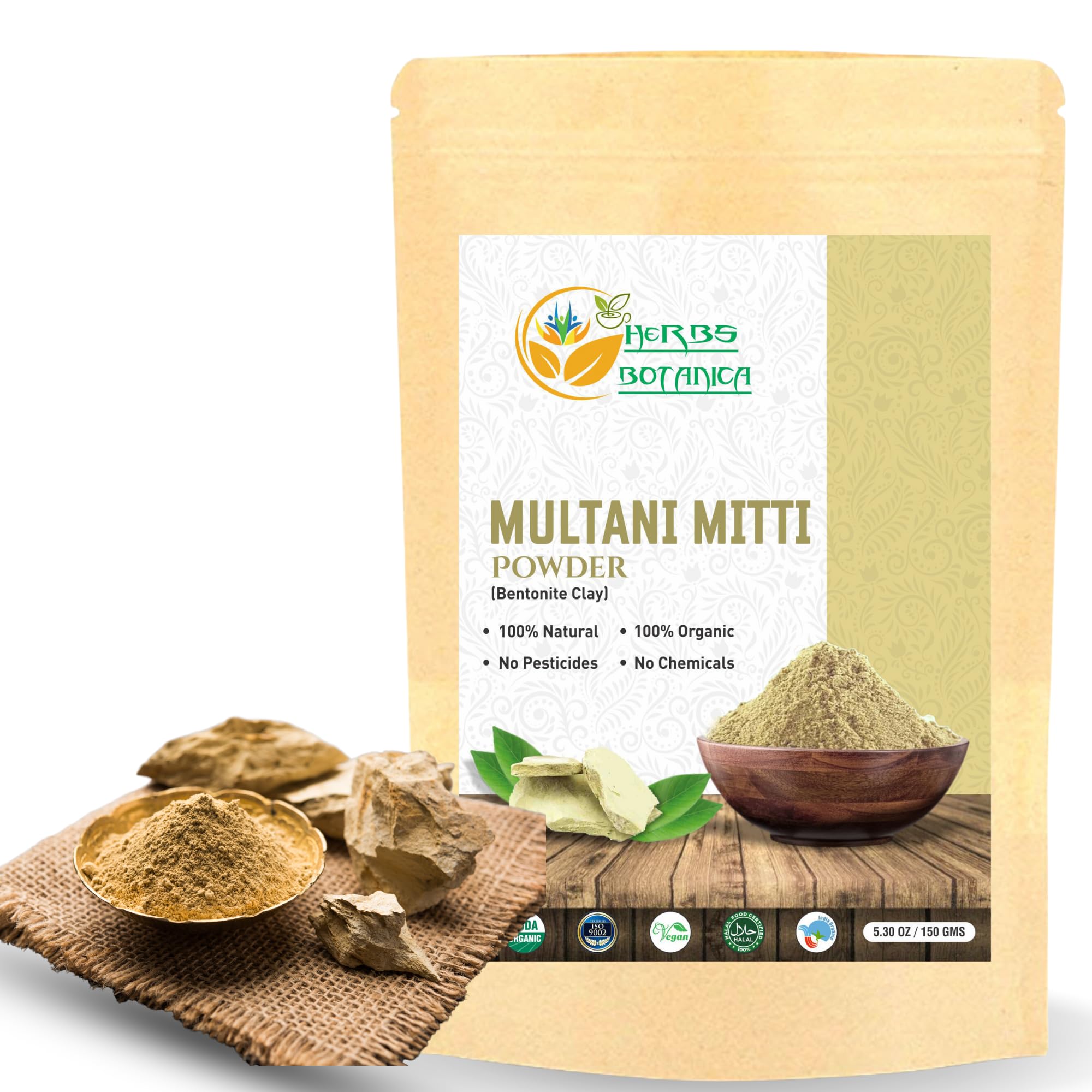 Multani Mitti Earth Clay SSF20 (Bentonite & Kaolin), 100% Natural ...
