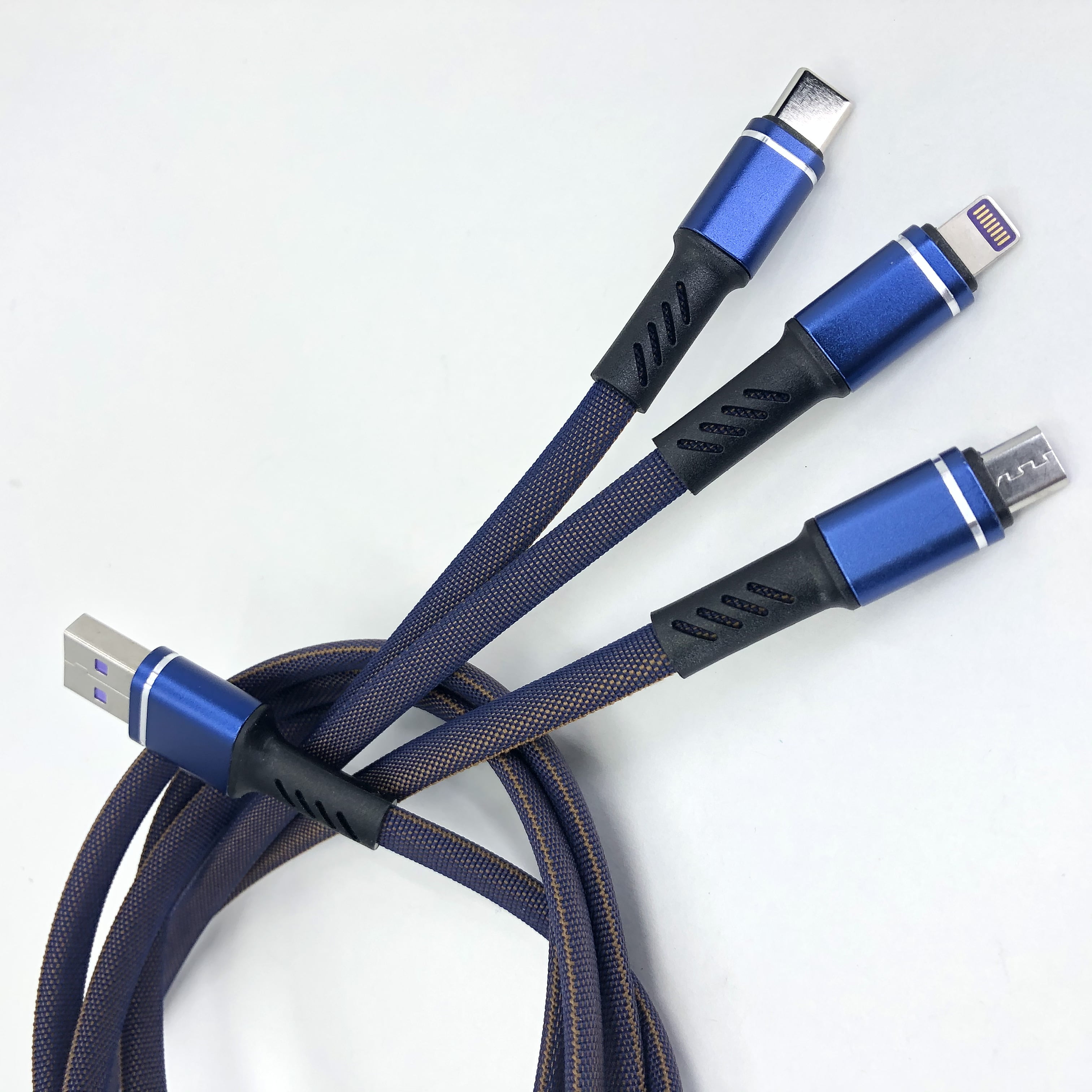 Multi 3 in 1 6A FAST Universal USB Charging Cable - Nylon Braided ...