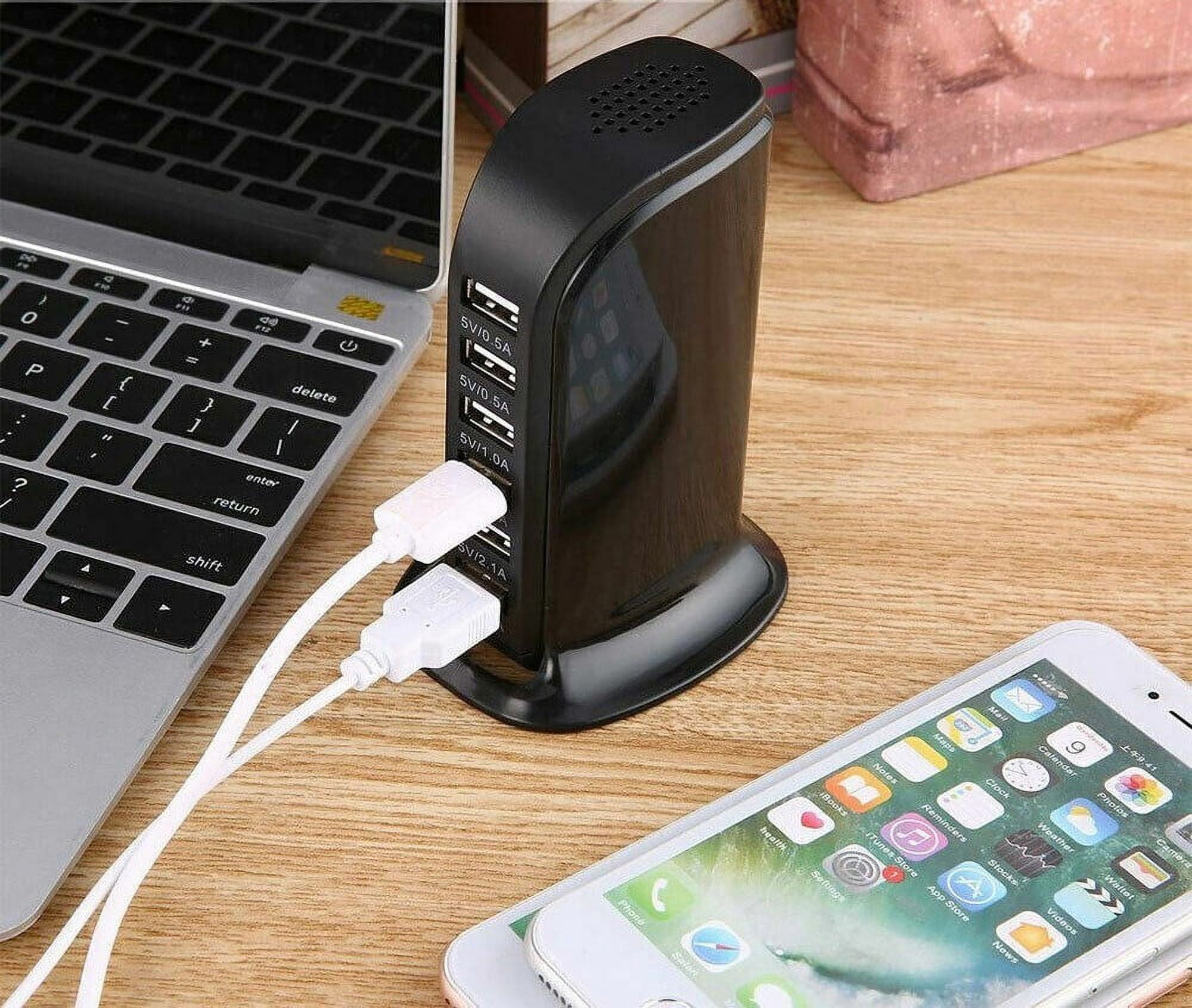 Multi 6 USB Port Desktop Charger Rapid Tower Charging Station Power ...