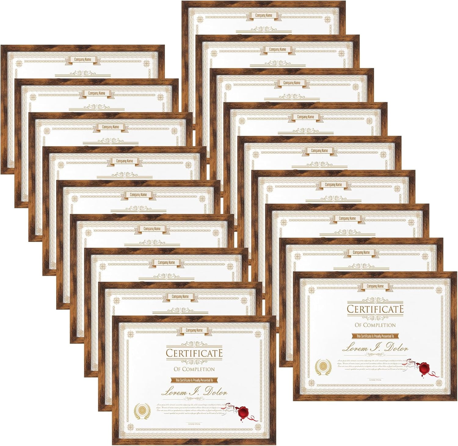 Multi 8.5x11 Brown Picture Frames 18 Pack, Rustic Brown 8.5x11 Photo Frames Bulk for Document ...