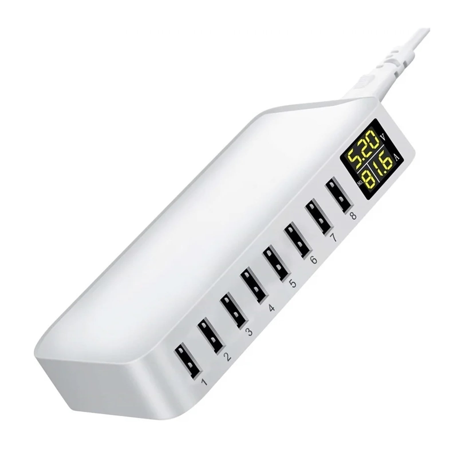 Multi 8 Port USB Fast Charger Desktop Phone LCD Display Charing station ...