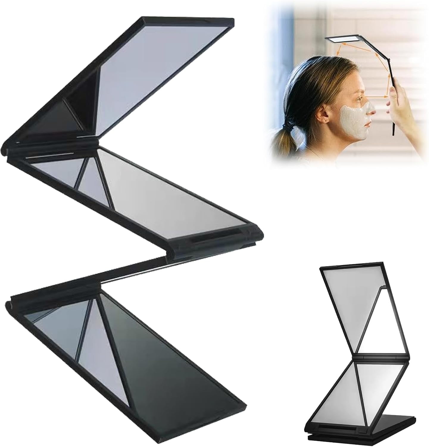 Multi Angle Folding Mirror for Self Haircutting - Head Back View ...