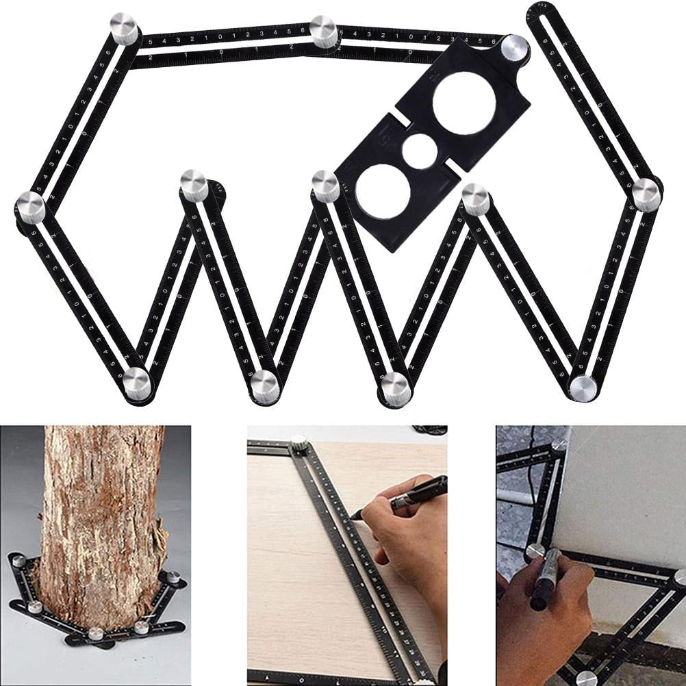 Multi Angle Measuring Ruler Aluminum Alloy 12 Fold Tile Opening Locator ...