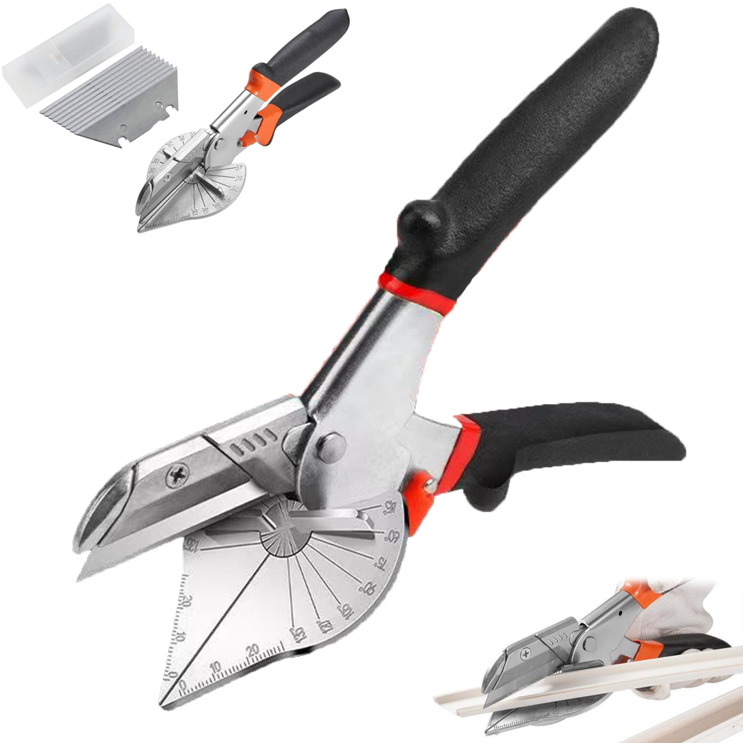 Multi-Angle Miter Shears with 10 SK5 Blades, Adjustable 45°-135 ...