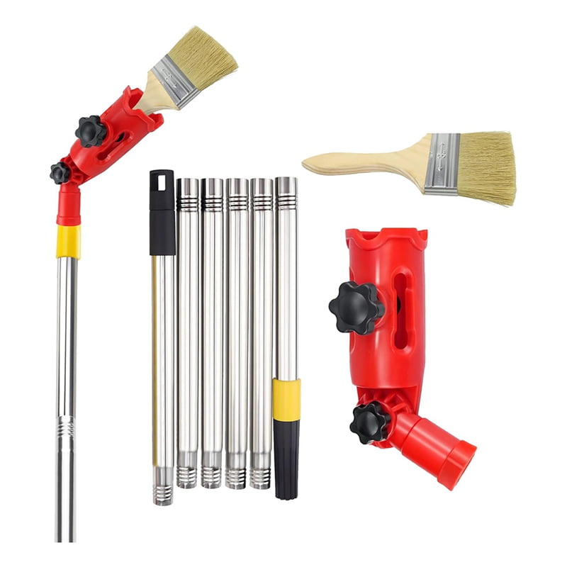 Multi-Angle Paint Brush Extension Pole Kit Handheld Tool Extender ...