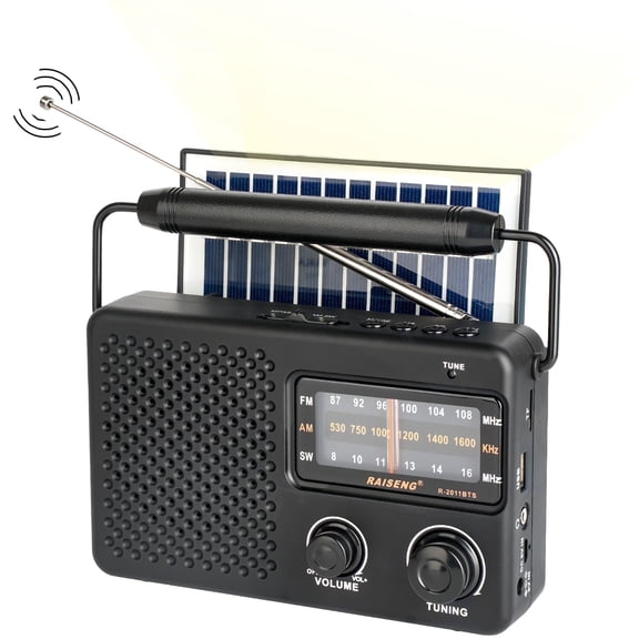 Portable Solar-Powered AM/FM/SW Radio, Bluetooth 5.0 Speaker, MP3 ...