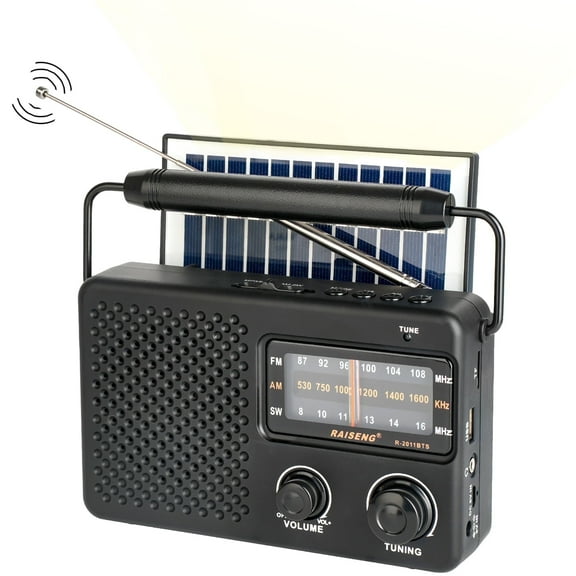 Portable Solar-Powered AM/FM/SW Radio, Bluetooth 5.0 Speaker, MP3 ...