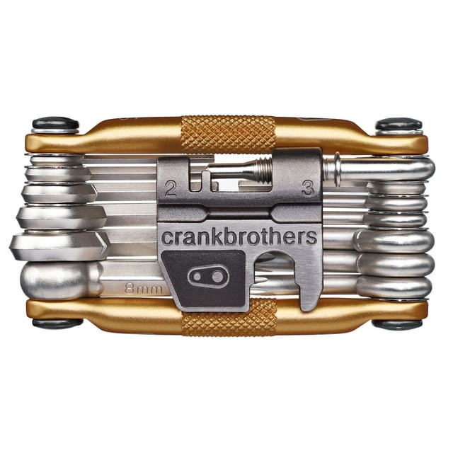 CrankBrothers Bike Road Multifunctional Cycle Multi-Tool with Chain Tool (19-Function, Gold ...