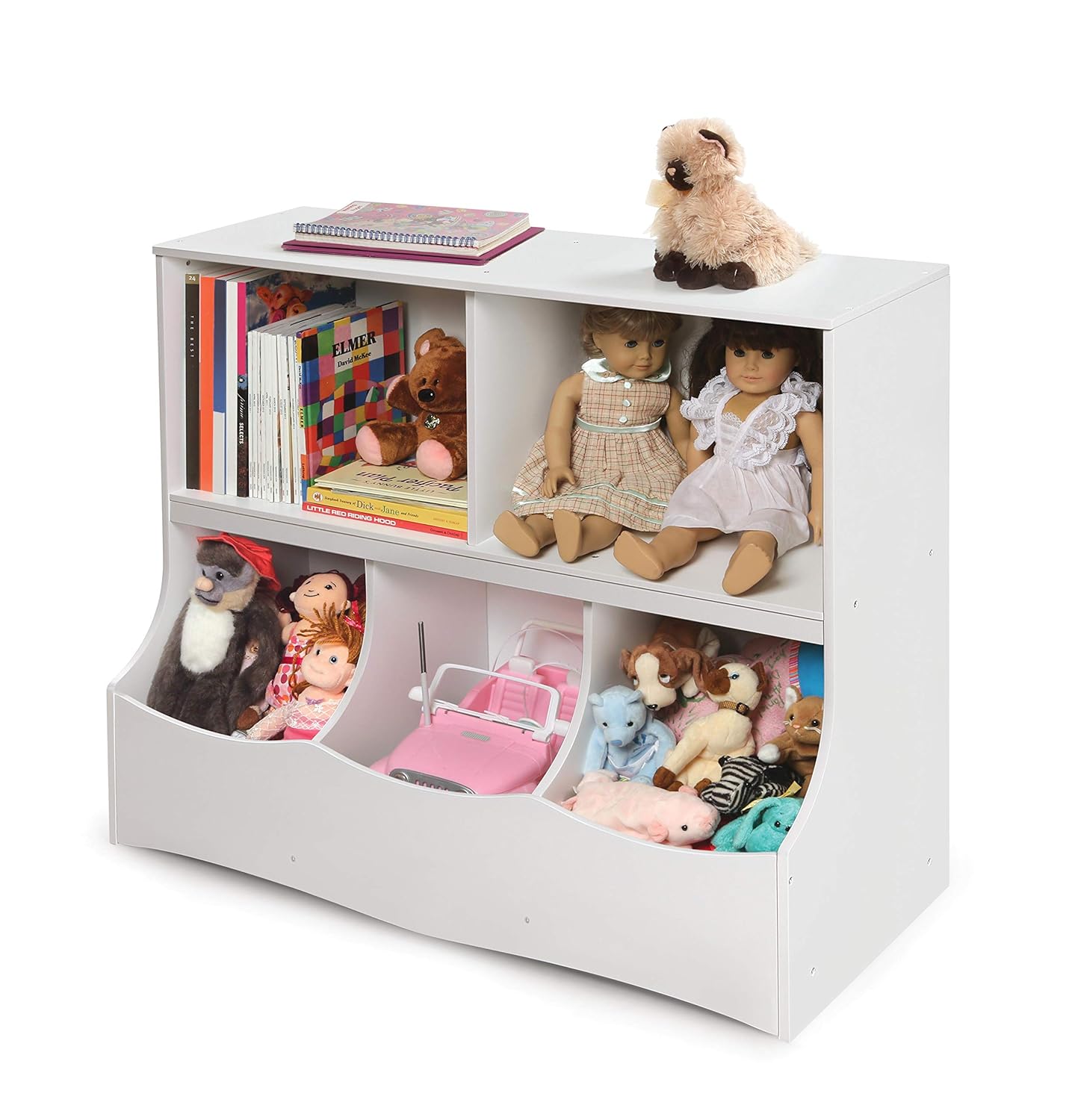 Multi-Bin Storage Cubby for Kids' Rooms White Organizer with 3 Cubbies ...