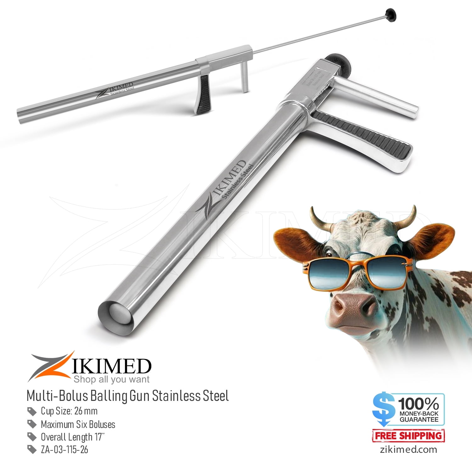 Multi Bolus or Balling Six Bolus Balling Gun Stainless Steel 17 ...