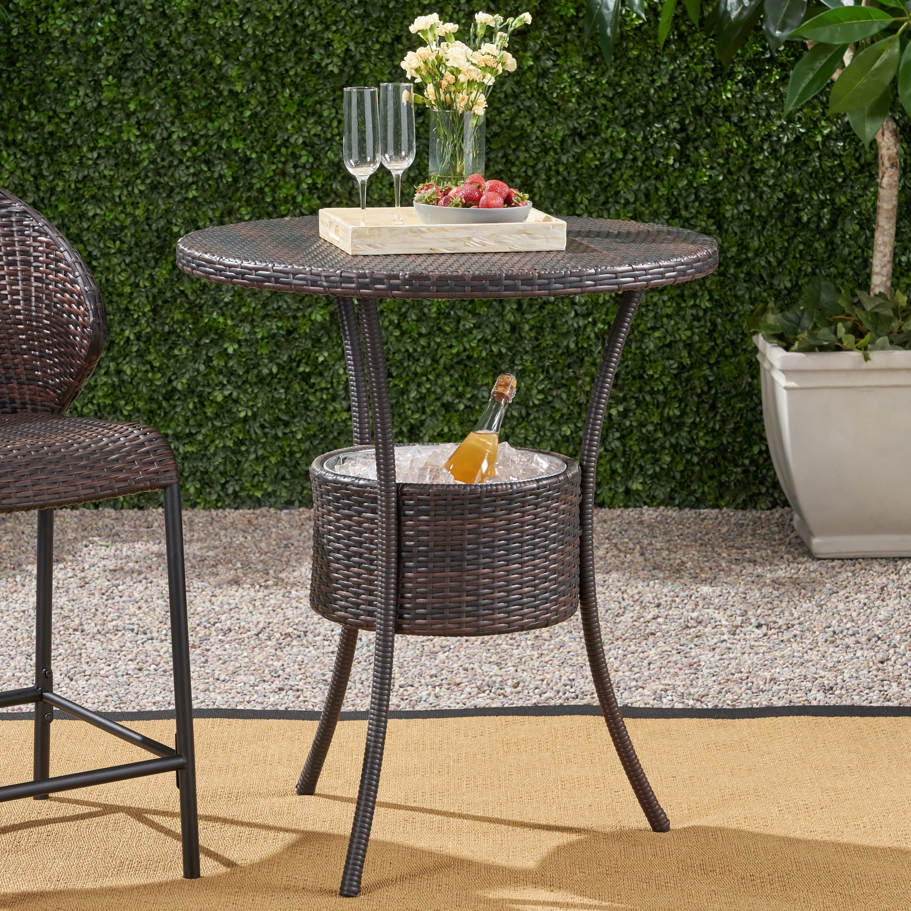 Multi Brown Table, 32.23 In. D X W 36.75 H, Pe Surface And Iron Leg Constructional Framework ...