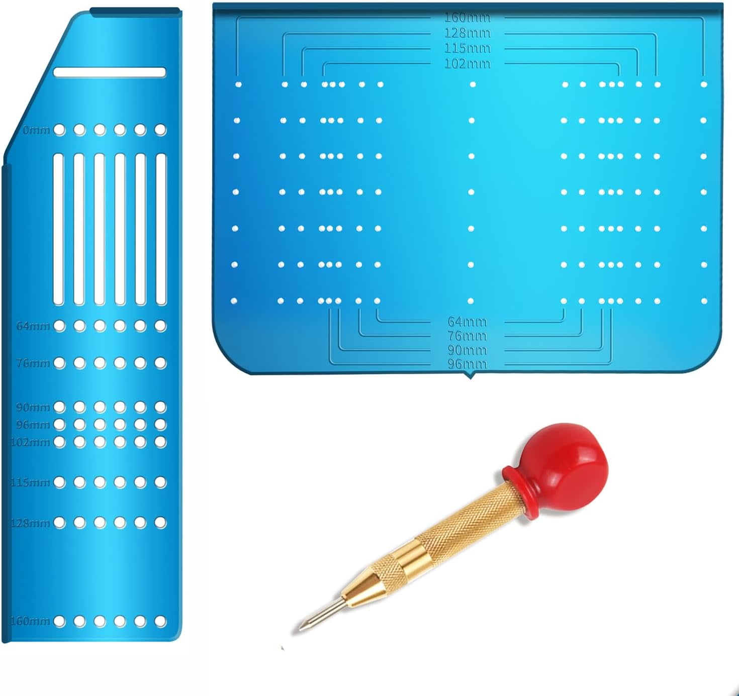 Multi Cabinet Hardware Template with Center Punch, Cabinet/Drawer ...