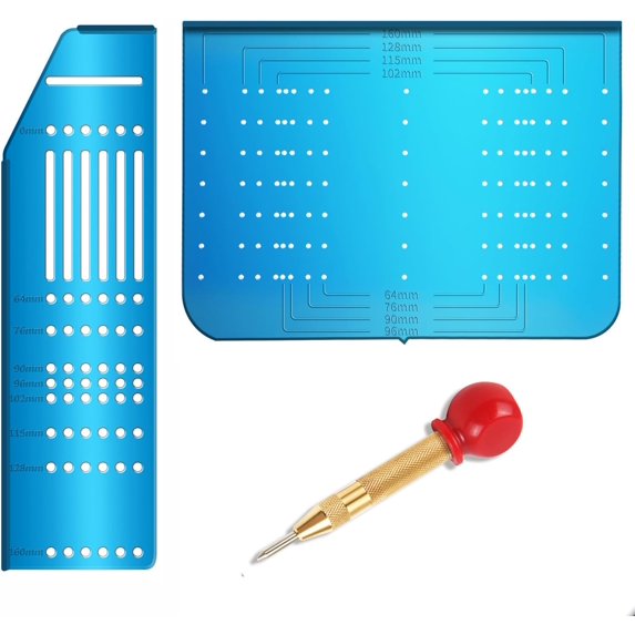 Multi Cabinet Hardware Template with Center Punch, Cabinet/Drawer ...