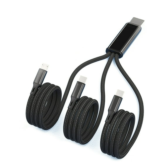 Multi Cable Braided 3 in 1 Multiple USB Cable Charging Cord with Type-C ...