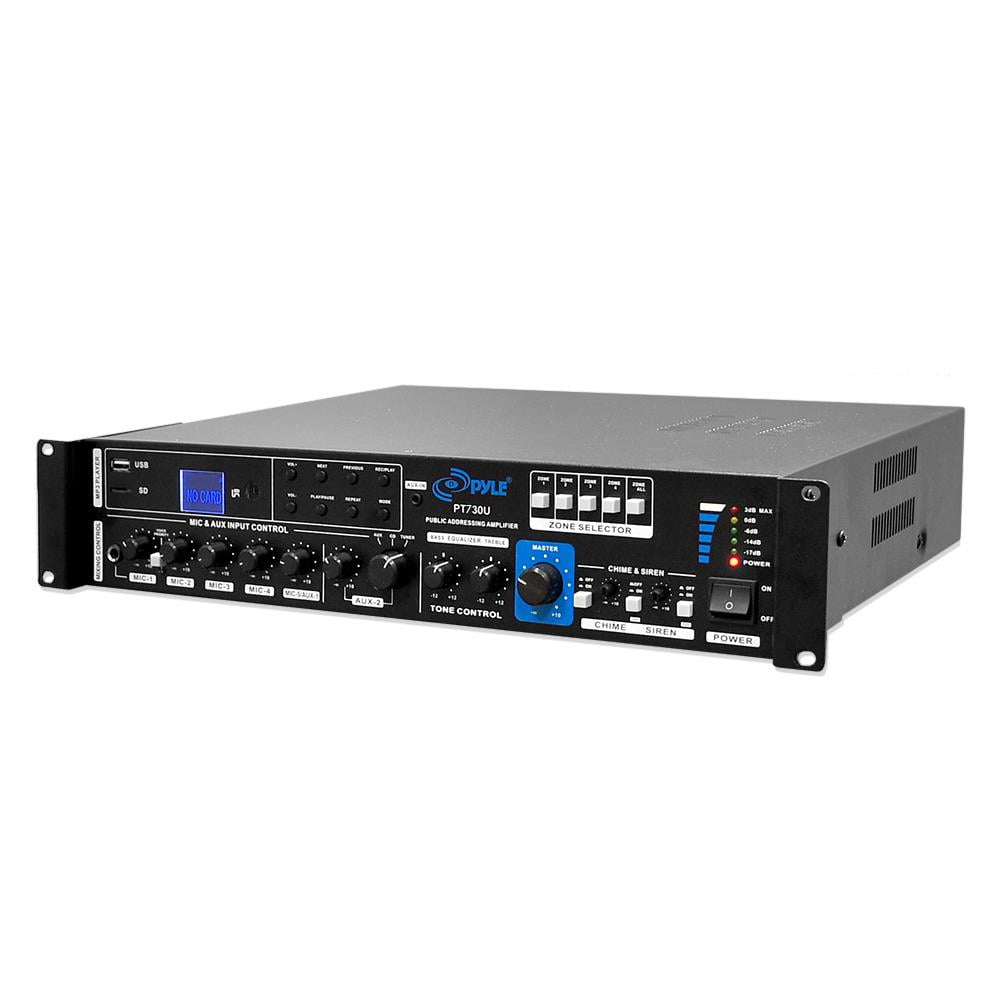 Multi-Channel Home Audio Power Amplifier - Mixer w/ 70V 100V Output ...